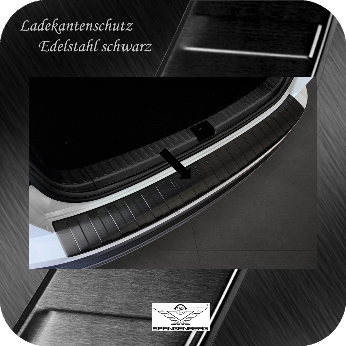 Ladekantenschutz Edelstahl schwarz für Skoda Karoq SUV Facelift 12.2021 ...